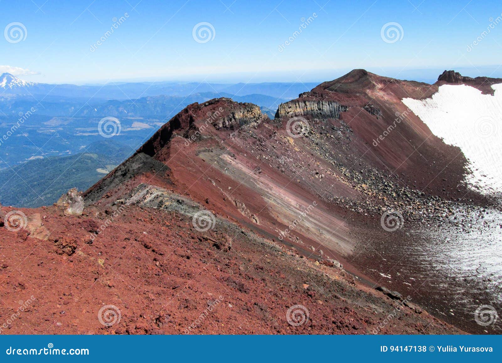 Volcan Slope Covered with Old Red Lava Rocks Stock Photo - Image of ...