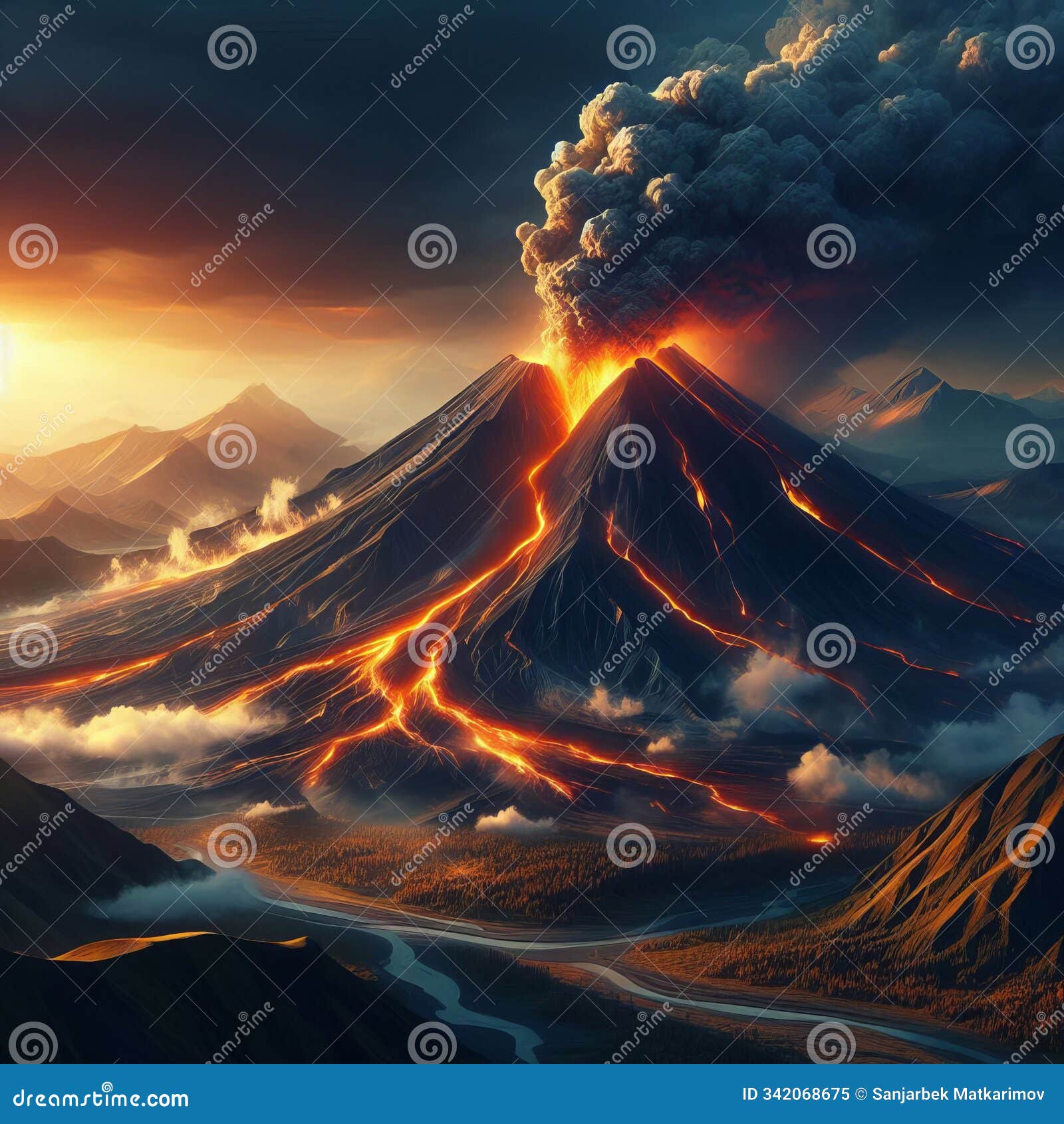 Volcanic Activity Increased Volcanic Activity Reshapes Landscape Stock ...