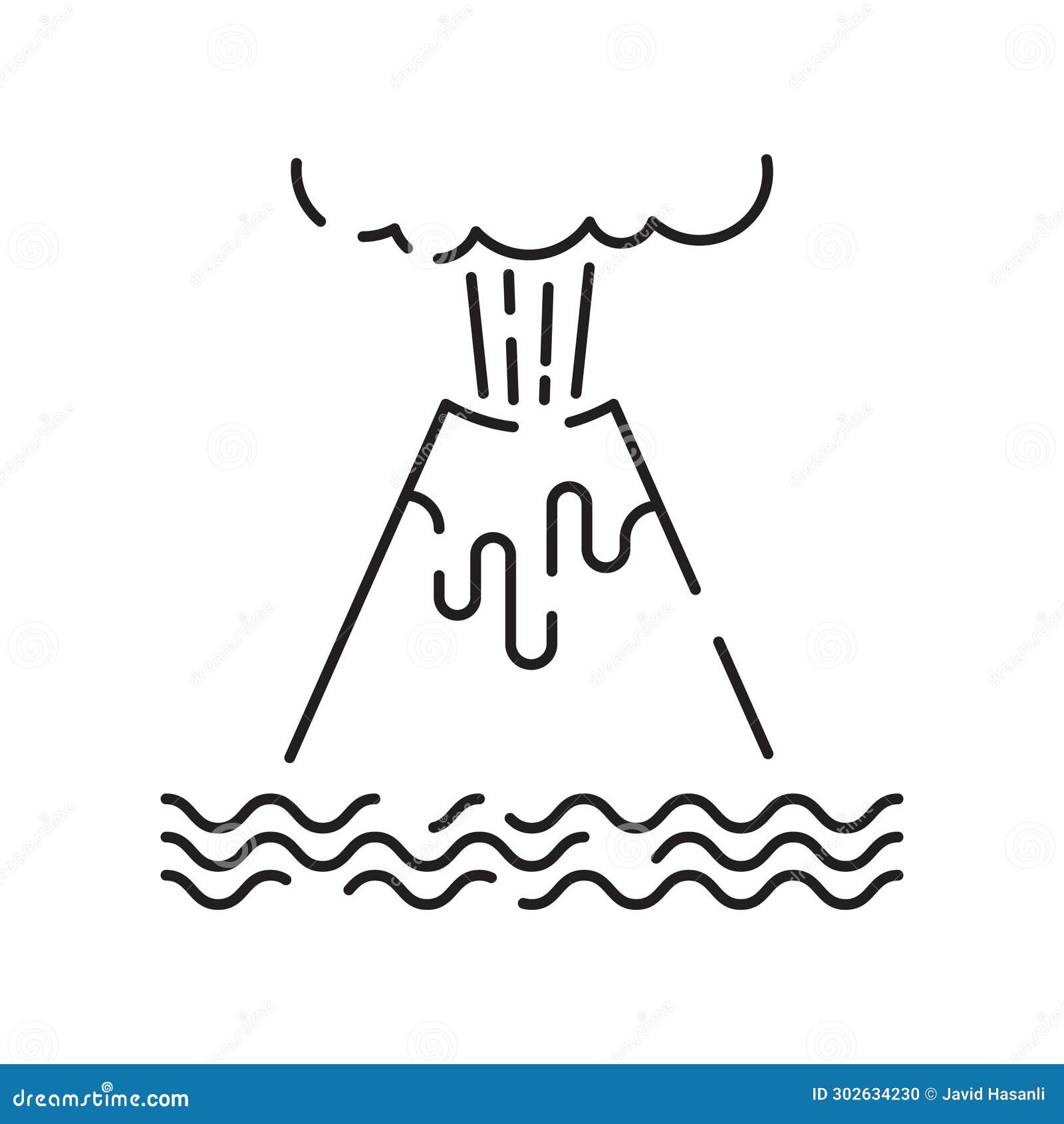 Volcanic Activity Linear Icon. Volcanic Eruptions are Major Source of ...