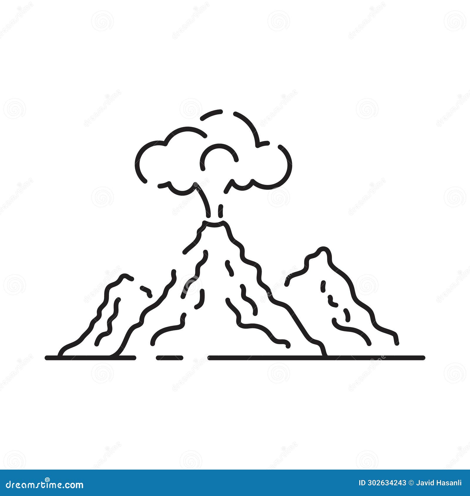 Volcanic Activity Linear Icon. Volcanic Eruptions are Major Source of ...
