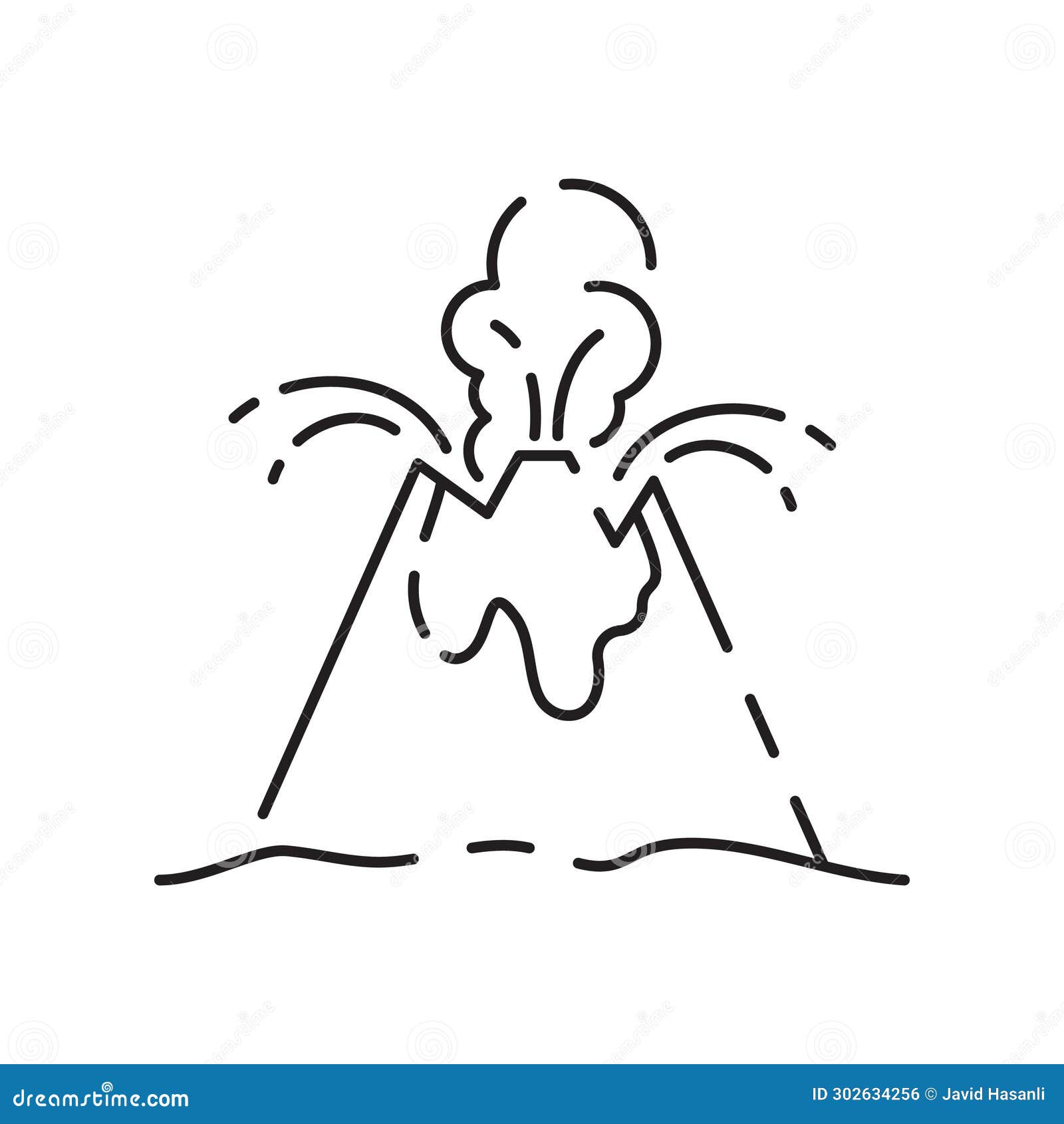 Volcanic Activity Linear Icon. Volcanic Eruptions are Major Source of ...