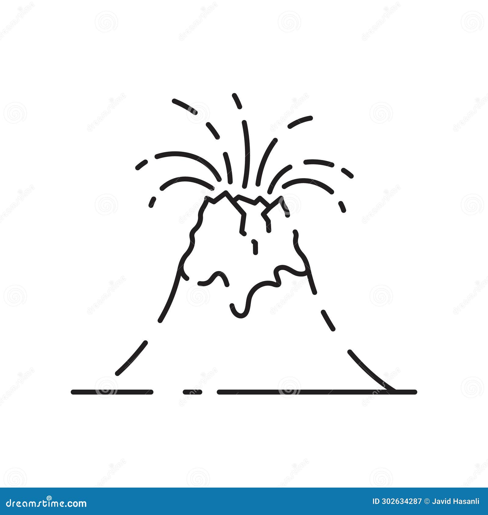 Volcanic Activity Linear Icon. Volcanic Eruptions are Major Source of ...