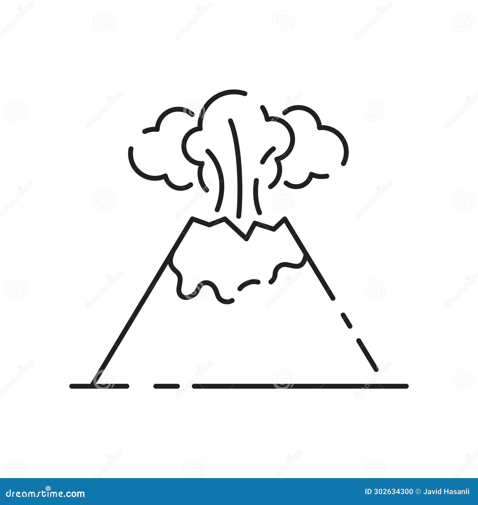 Volcanic Activity Linear Icon. Volcanic Eruptions are Major Source of ...
