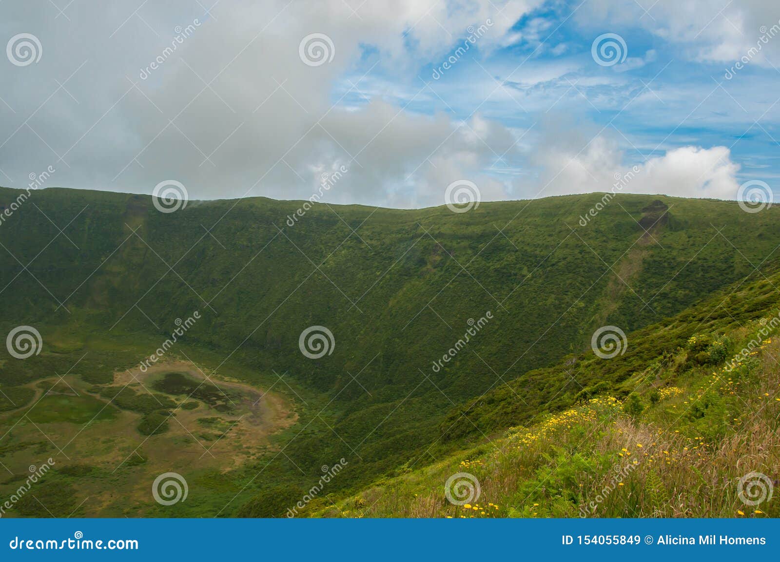 Volcanic Caldera in Faial Island, Azores Stock Image - Image of islands ...