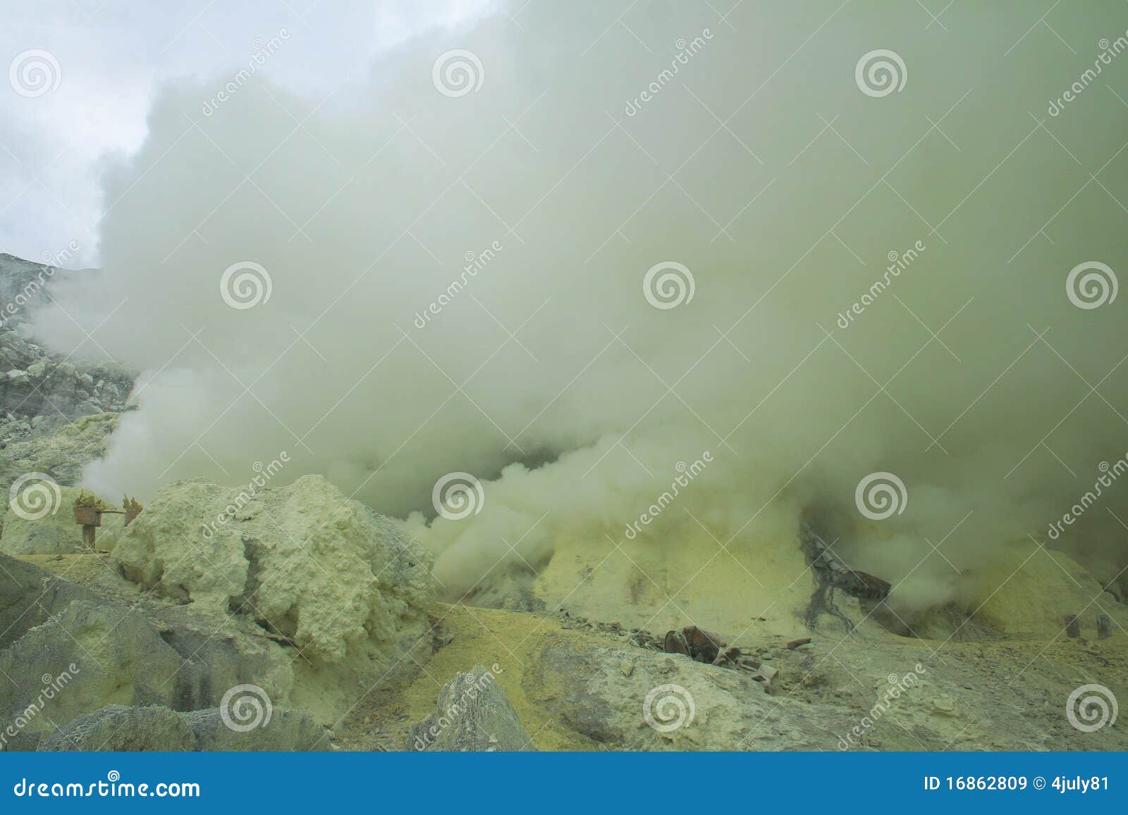 Volcanic Crater Kawah Ijen - East Java Stock Image - Image of fantastic ...
