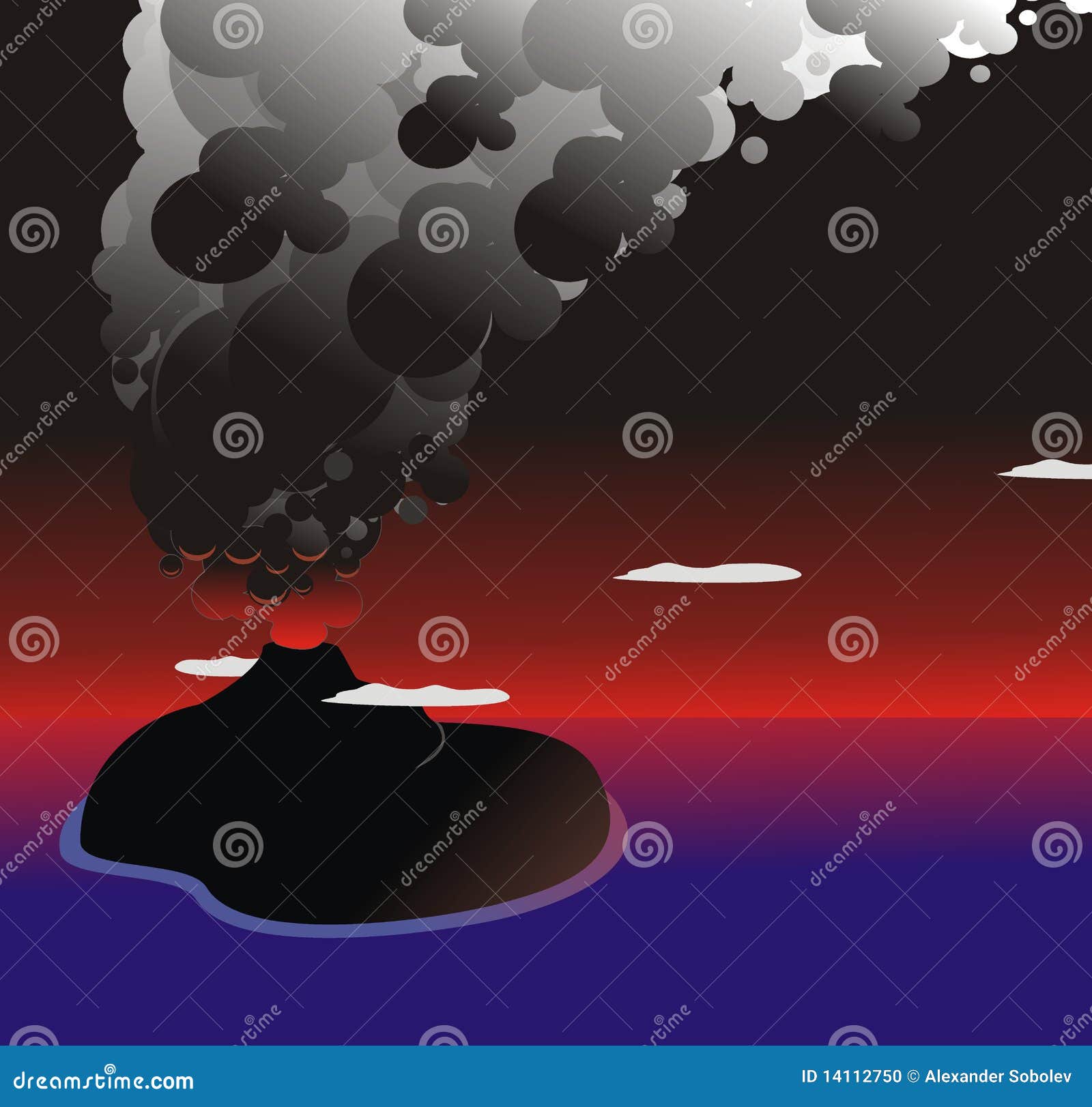 Volcanic eruption. stock vector. Illustration of fire - 14112750