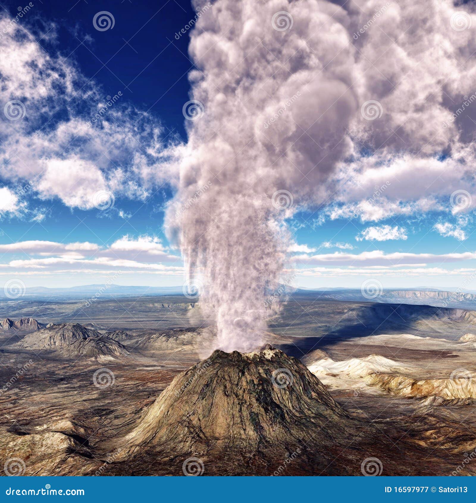 Volcanic eruption stock illustration. Illustration of coast - 16597977