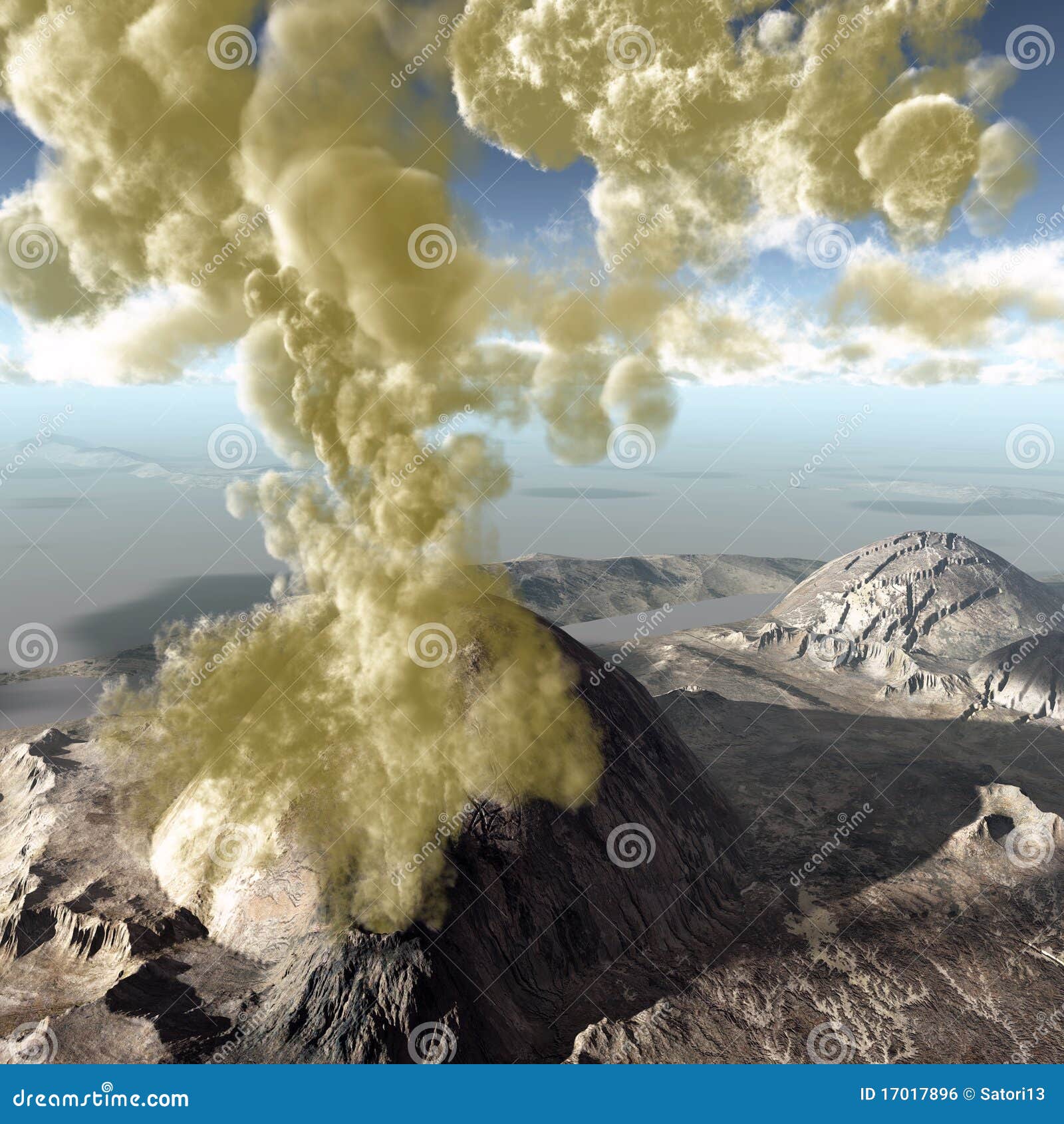 Volcanic eruption stock illustration. Illustration of nature - 17017896