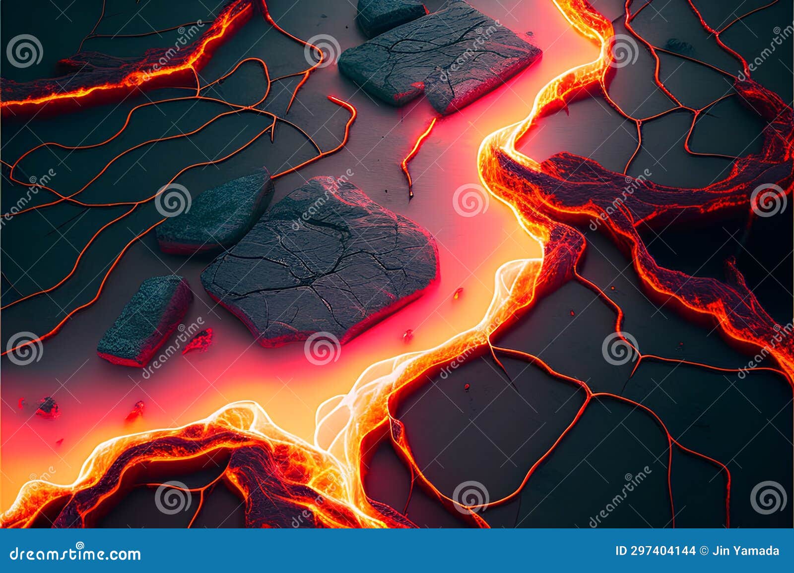 Volcanic Eruption. Abstract Lava Flow Background Stock Illustration ...