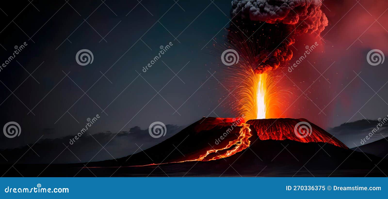 Volcanic Eruption, an Active Volcano Ejecting Lava into the Air ...