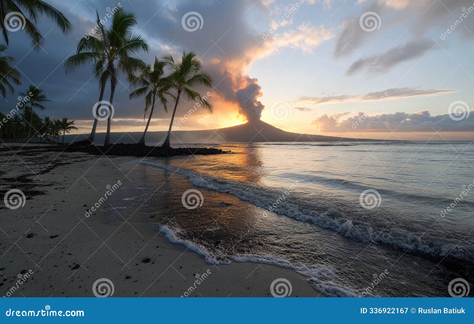 Volcanic Eruption: Dramatic Display of Lava Flowing from Active Volcano ...