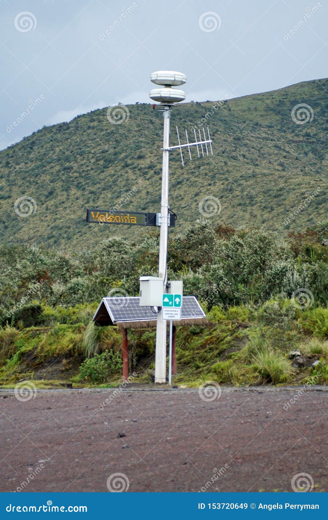Volcanic Eruption Warning System on Cotopaxi Volcano Editorial Stock ...