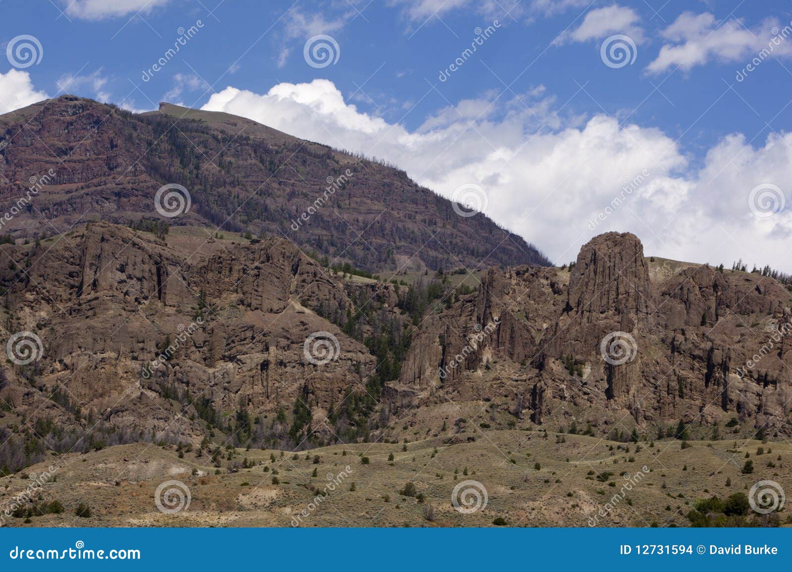 Volcanic Formation in Absaroka Range Stock Photo - Image of closeup ...