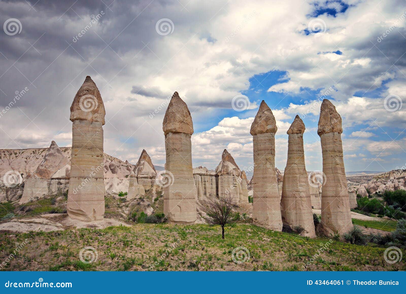 Hilly Landscape. Goreme, Cappadocia - Landmark Attraction in Turkey ...
