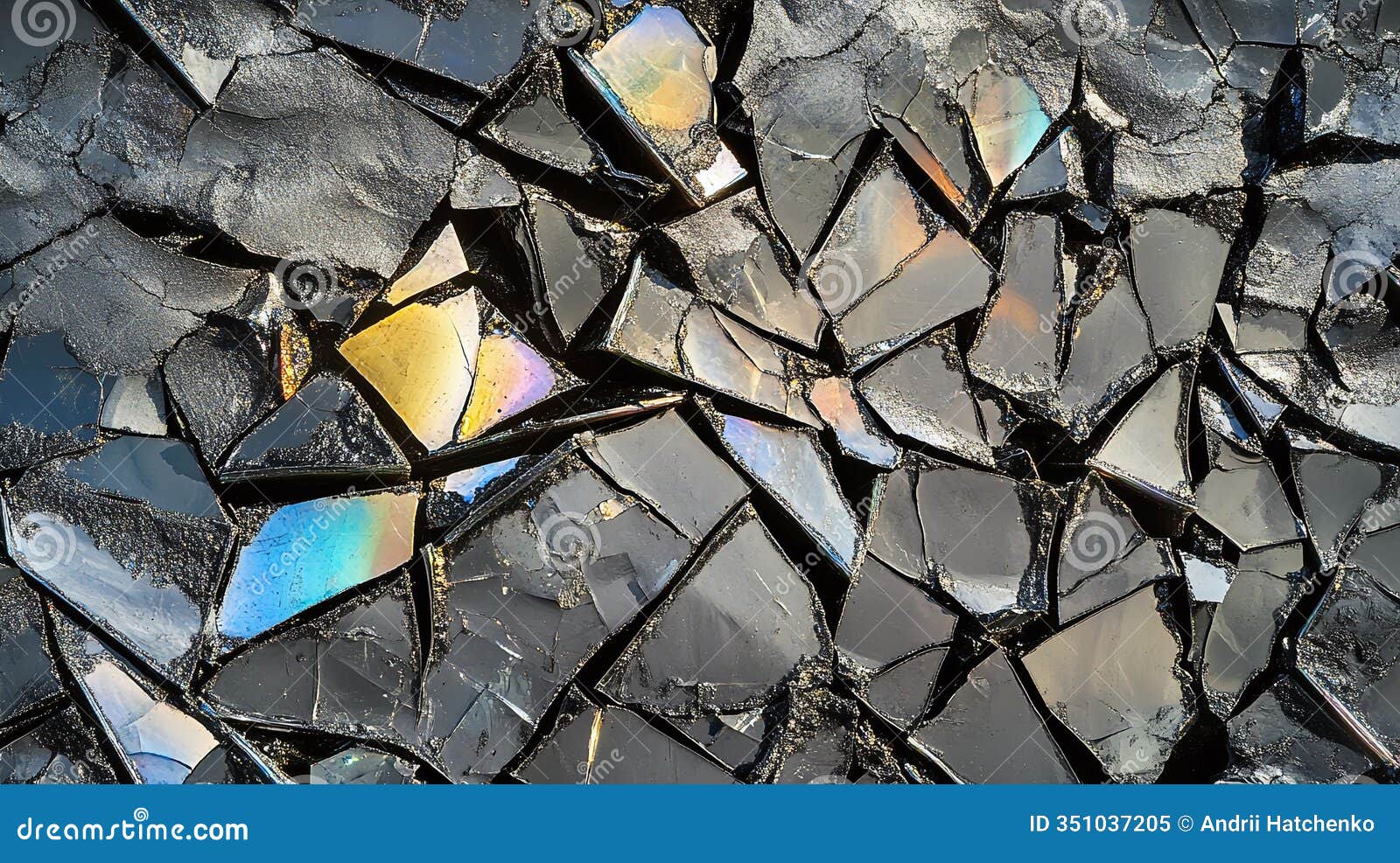 Volcanic Glass Fracture Patterns Creating Sharp Geometric Arrangements ...