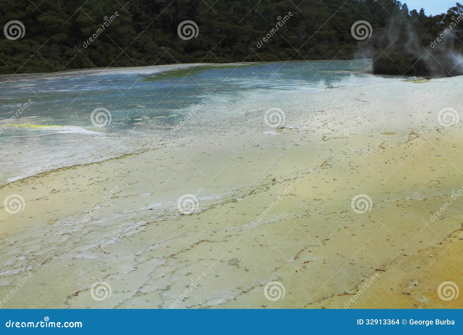 Volcanic hot spring stock photo. Image of landscape, geyser - 32913364