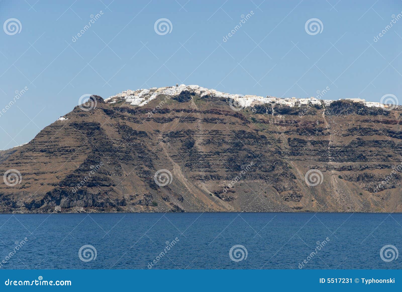 Volcanic Island Santorini, Greece Stock Image - Image of town, water ...