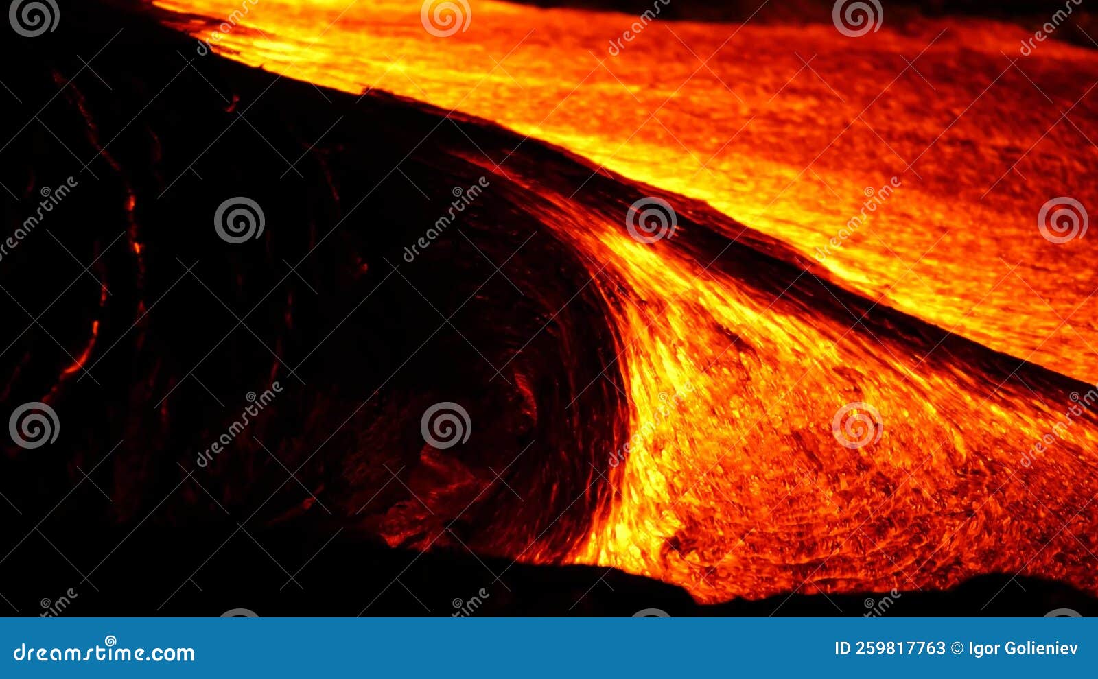 A River of Red-hot Lava from an Exploding Volcano Stock Video - Video ...