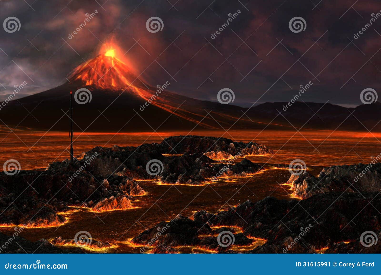 Volcanic Mountain stock image. Image of smoke, burn, fracture - 31615991