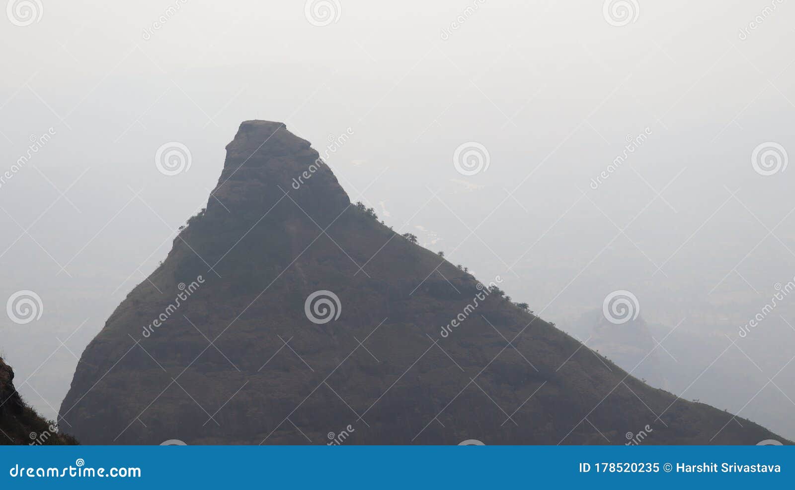 A Volcanic Mountain in Triangle Shape. Stock Image - Image of island ...