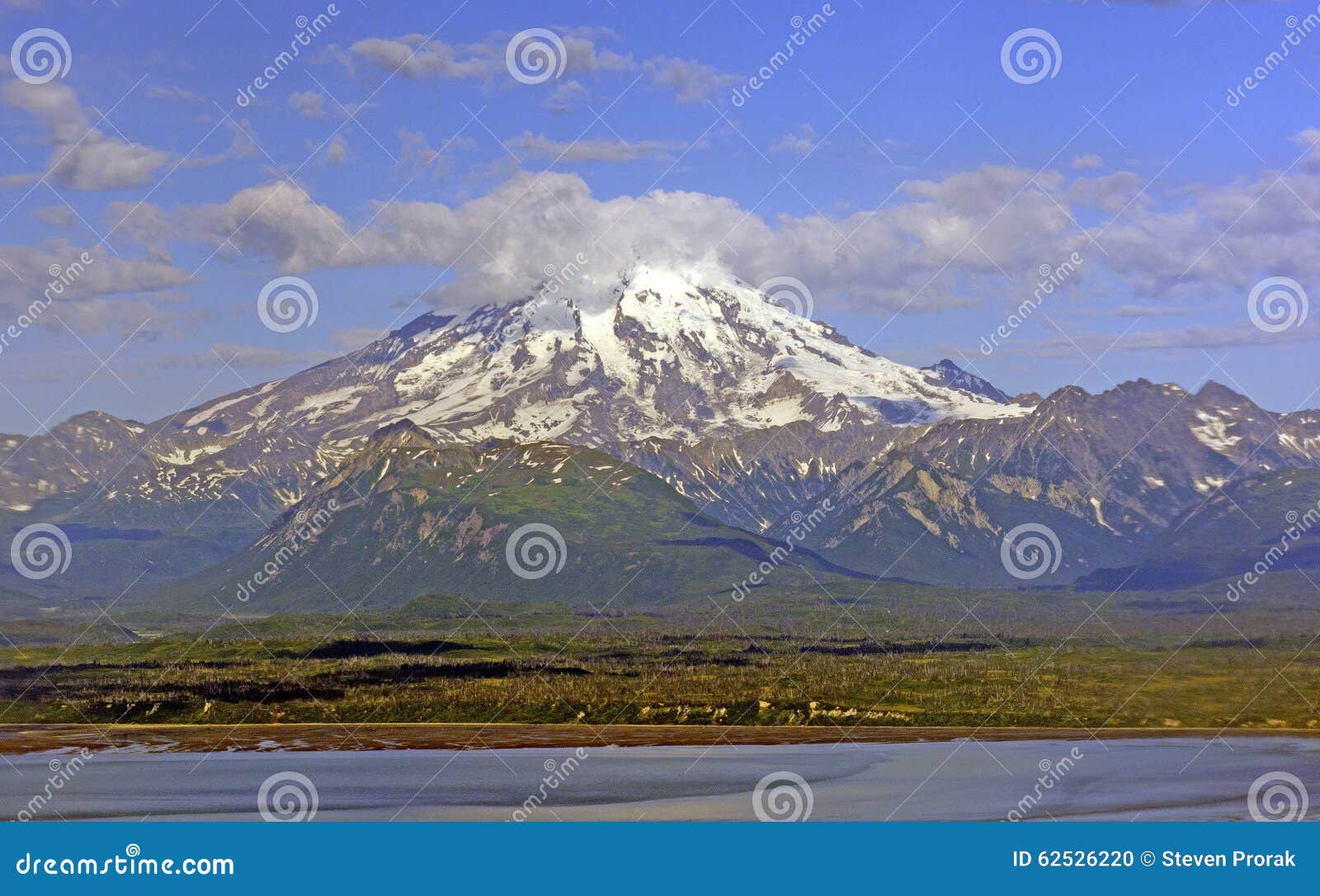 Volcanic Peak on a Sunny Day Stock Photo - Image of natural, peninsula ...