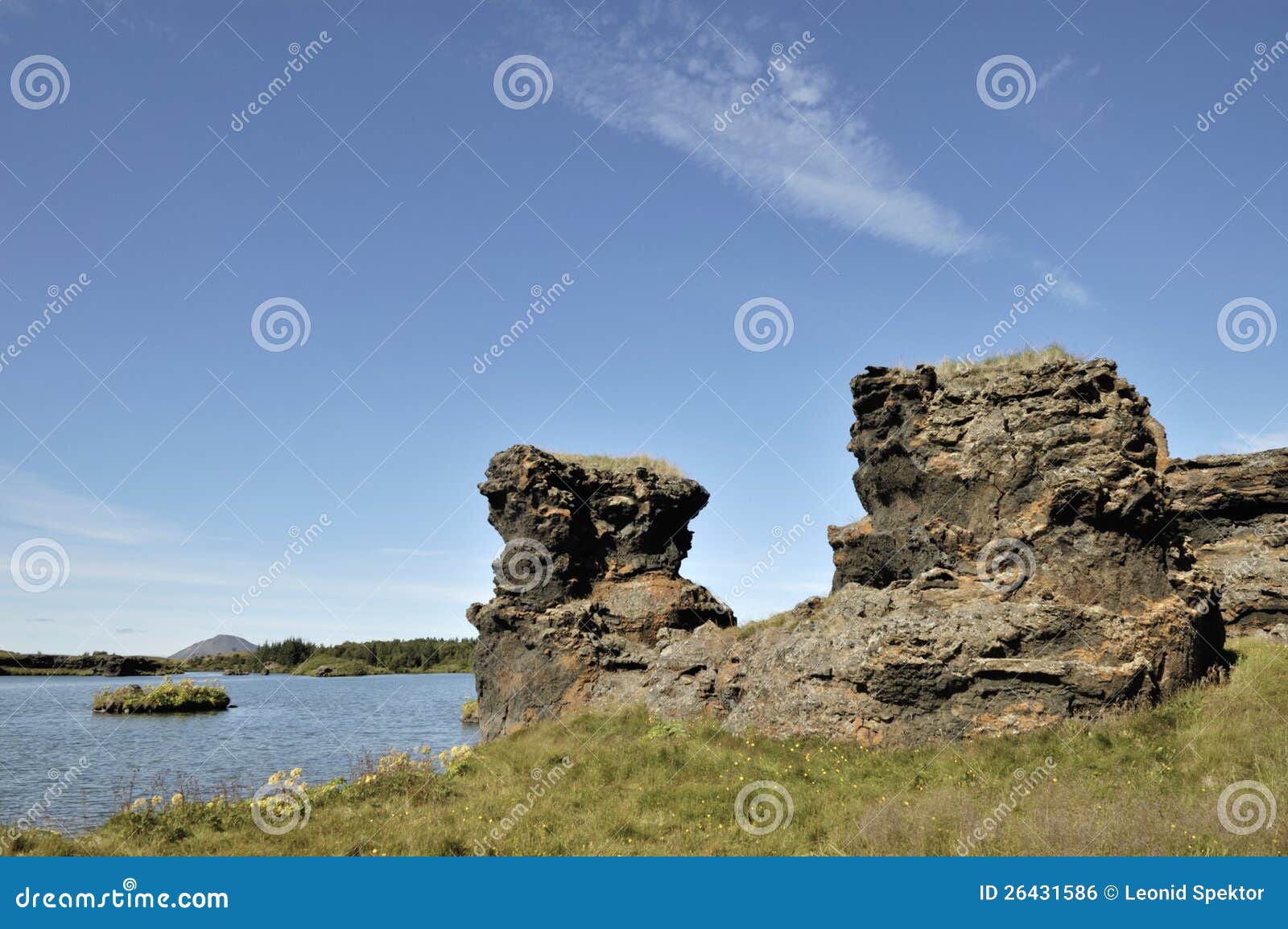 Volcanic Pillars at Myvatn Lake. Stock Photo - Image of iceland, basalt ...