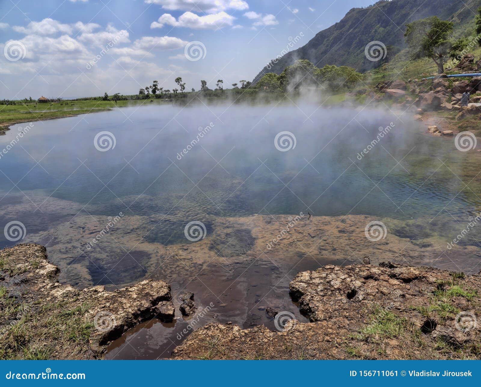 Volcanic Pond with Hot Water, Ethiopia Stock Image - Image of volcanic ...