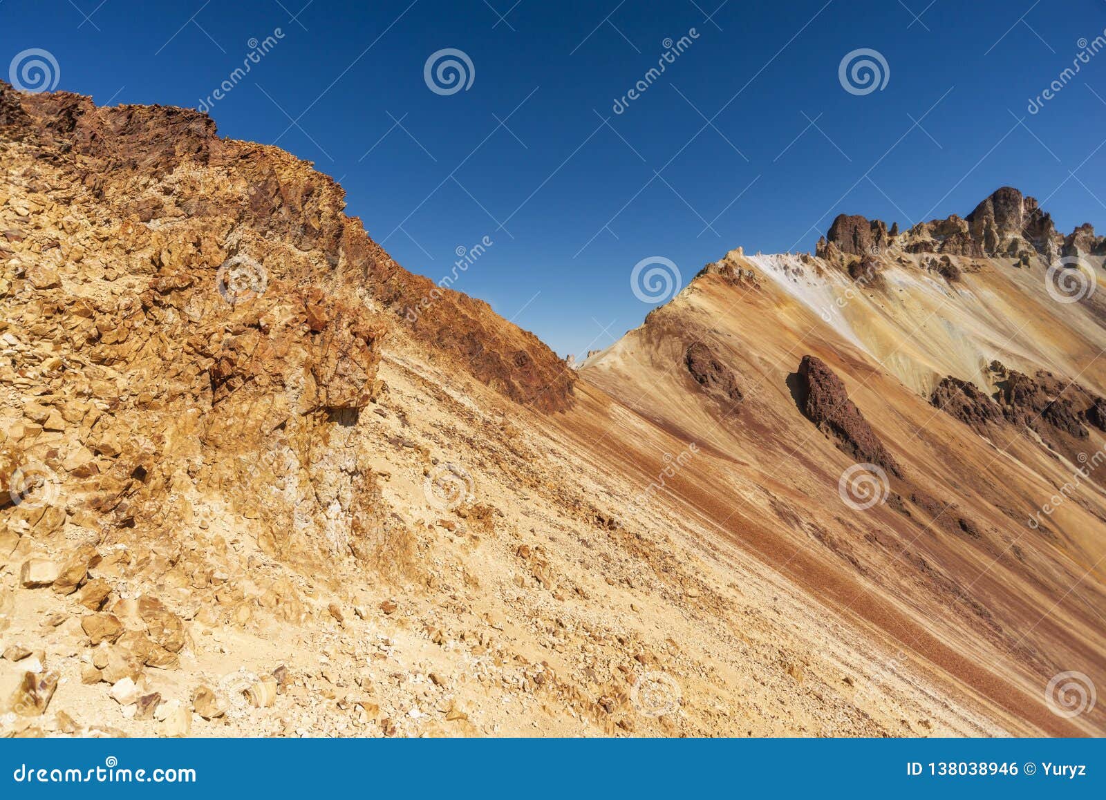 Volcanic ridge landscape stock photo. Image of stone - 138038946