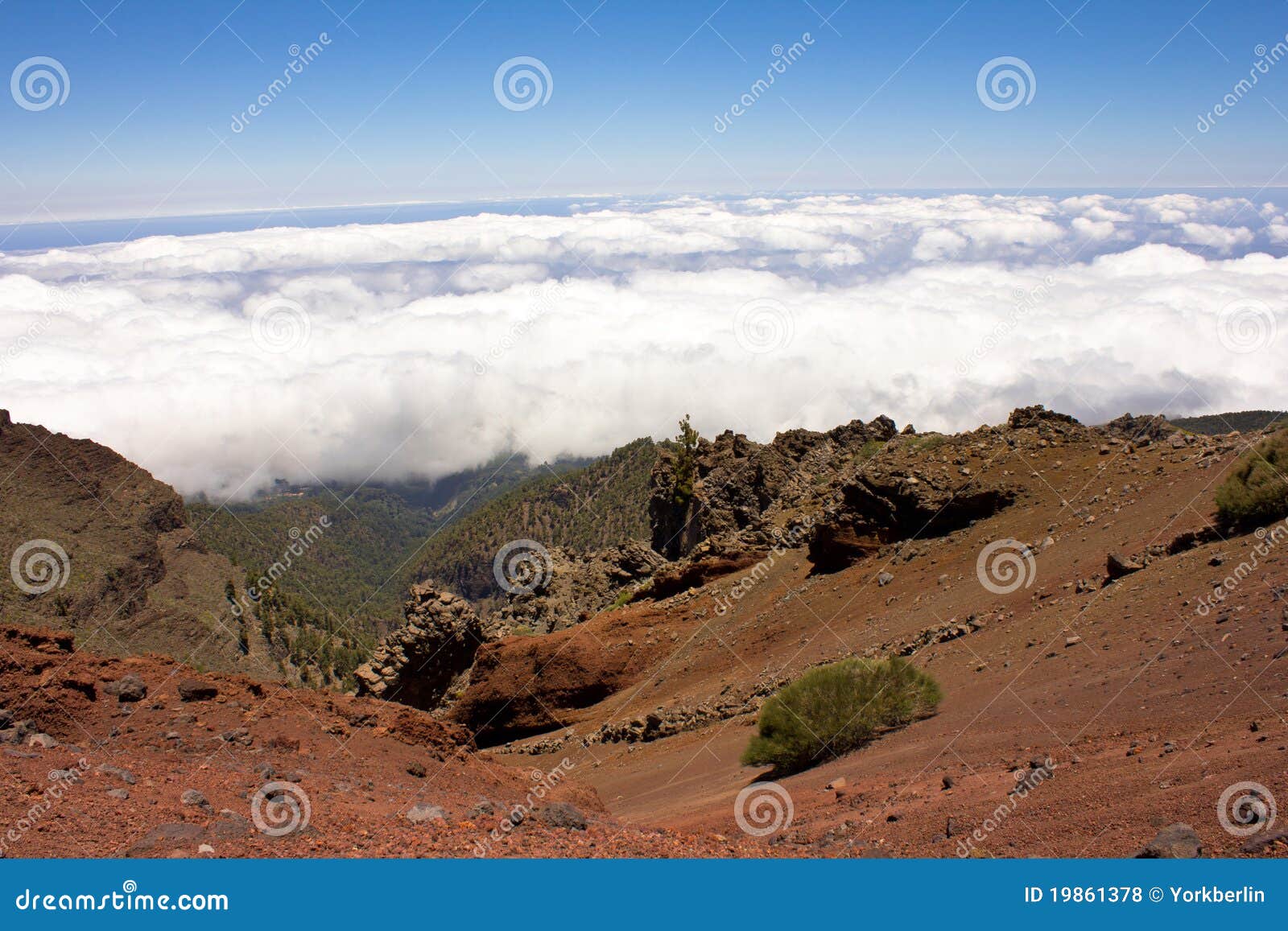 Volcanic Rock Above the Clouds Stock Photo - Image of lava, horizon ...