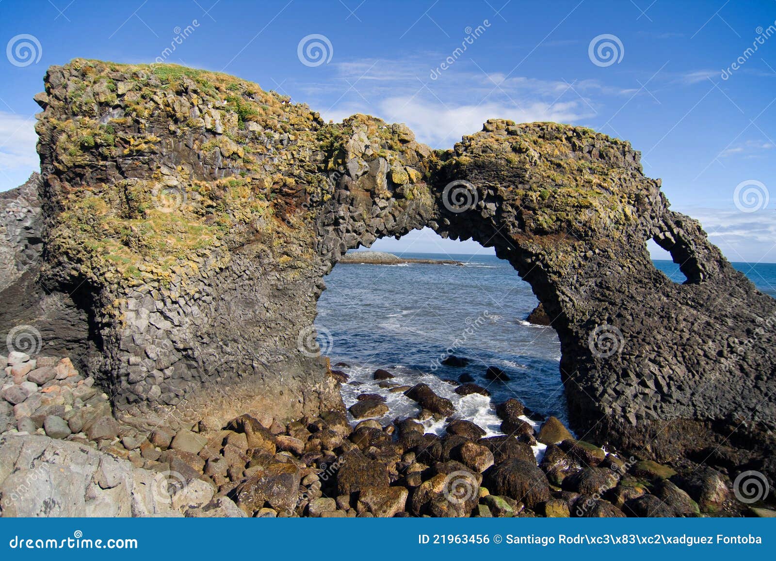Volcanic Rock Arch in Iceland Stock Photo - Image of crystals, ocean ...