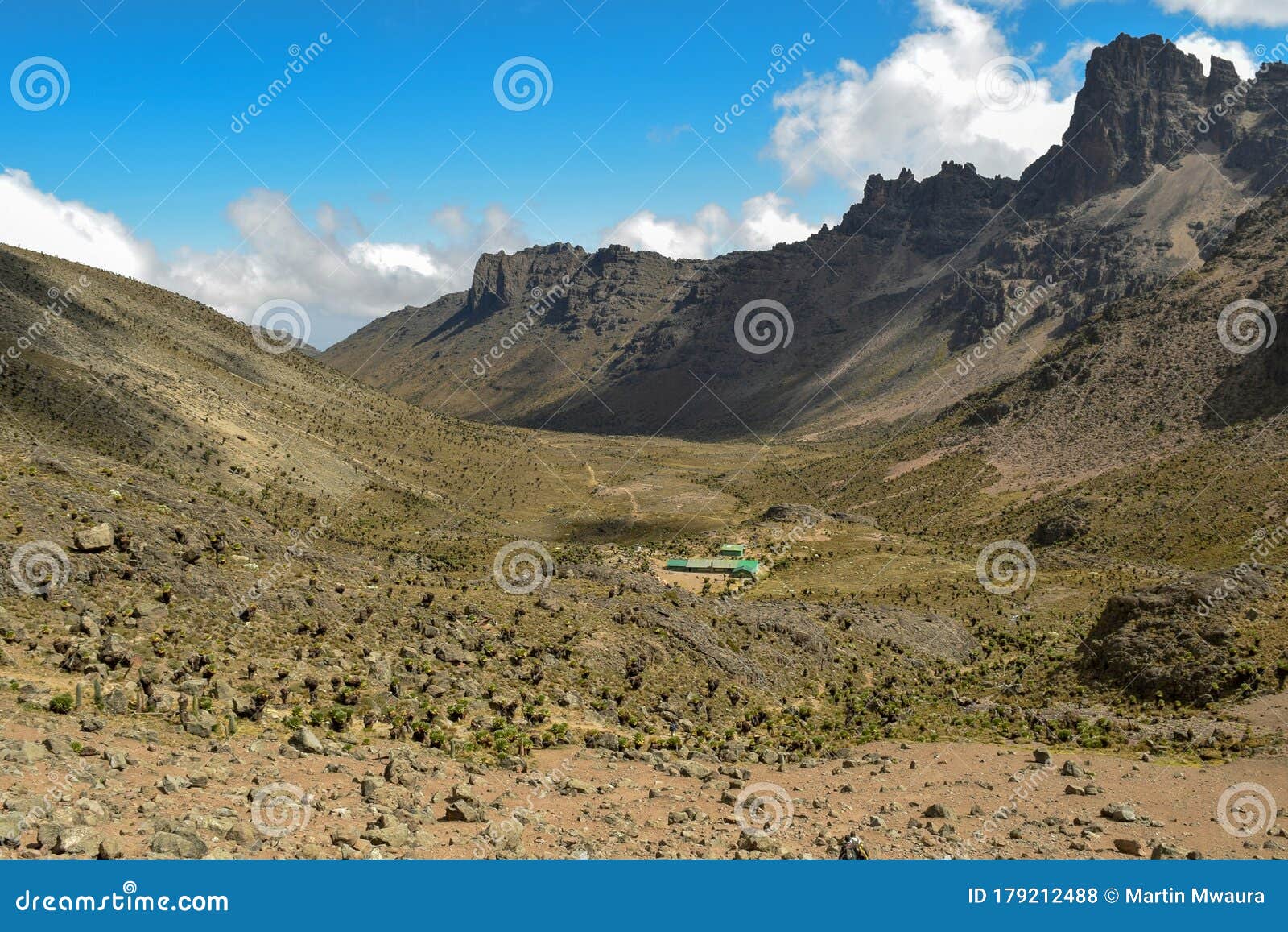Volcanic Rock Formations Above the Clouds at Mount Kenya Stock Photo ...