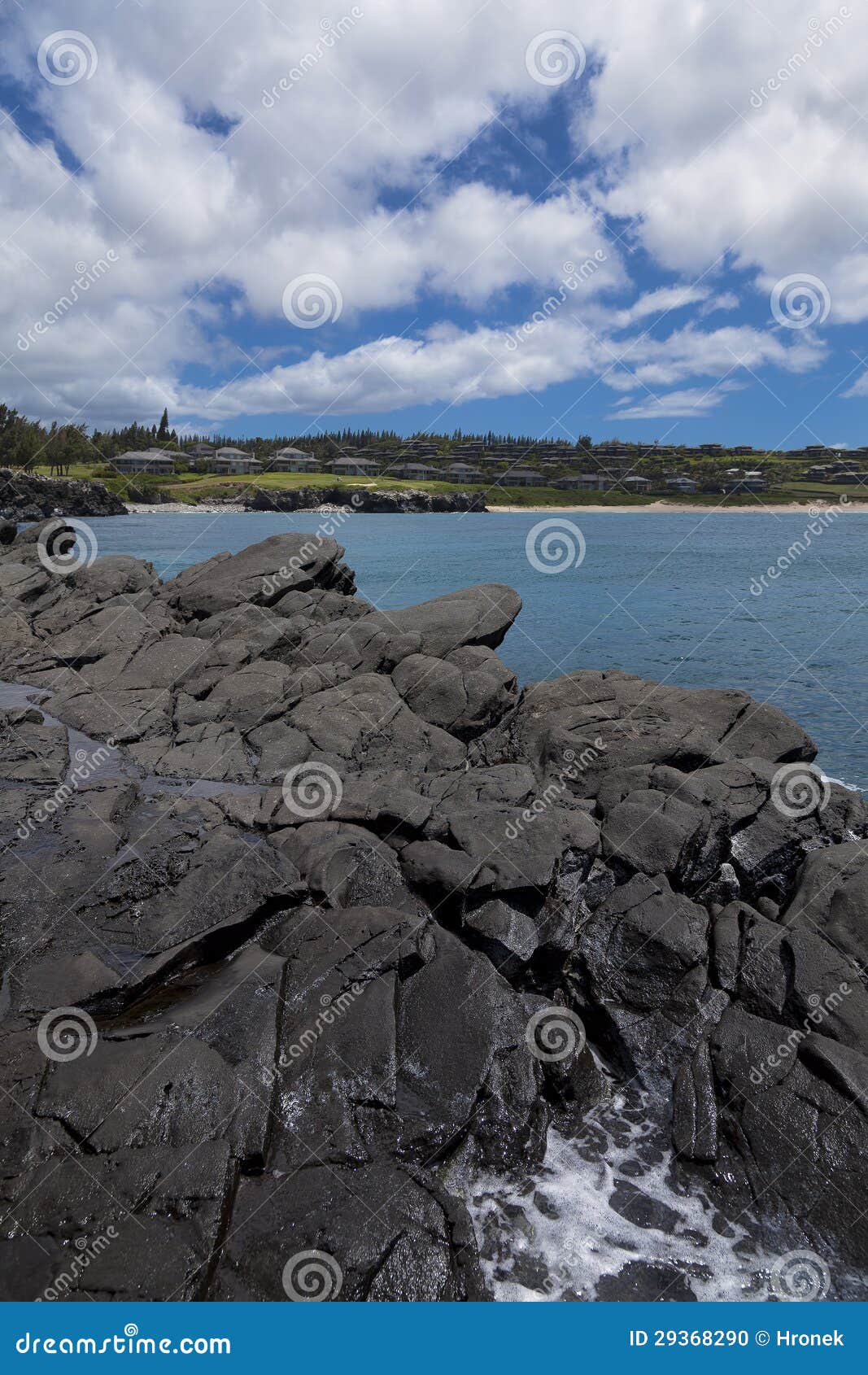 Volcanic Rock Outcrop at Ocean Shore Stock Photo - Image of hawaiian ...