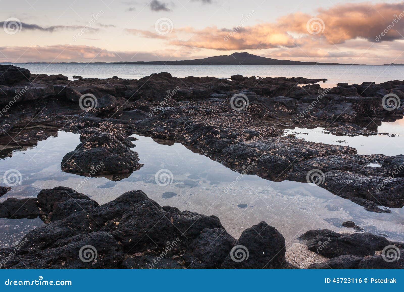 Volcanic Rock Pools at Sunset Stock Photo - Image of dusk, volcanic ...