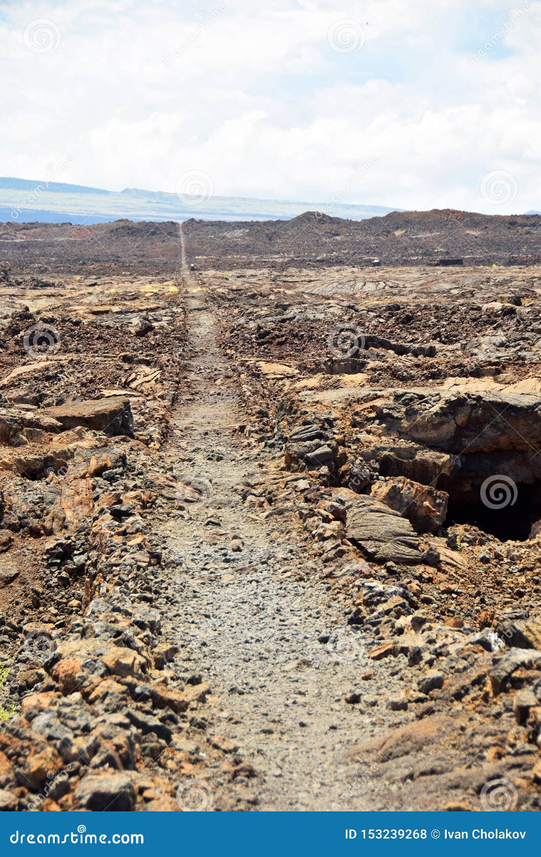 Volcanic Rocks and Path in Hawaii Stock Photo - Image of walkway ...