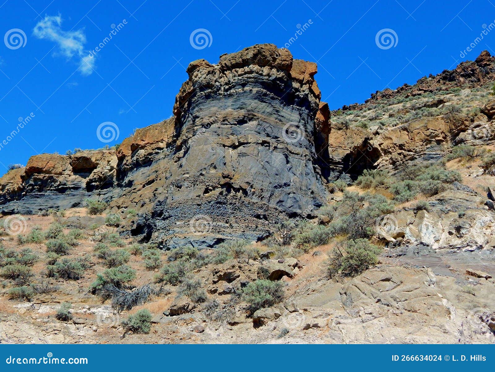 Volcanic Round Stone Formation Stock Photo - Image of summertime, blue ...