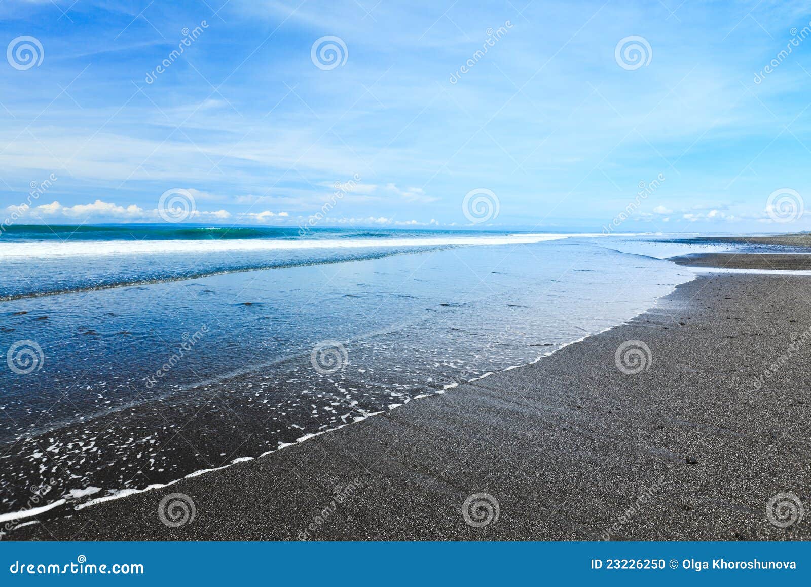 Volcanic sand beach stock photo. Image of coastline, wallpaper - 23226250