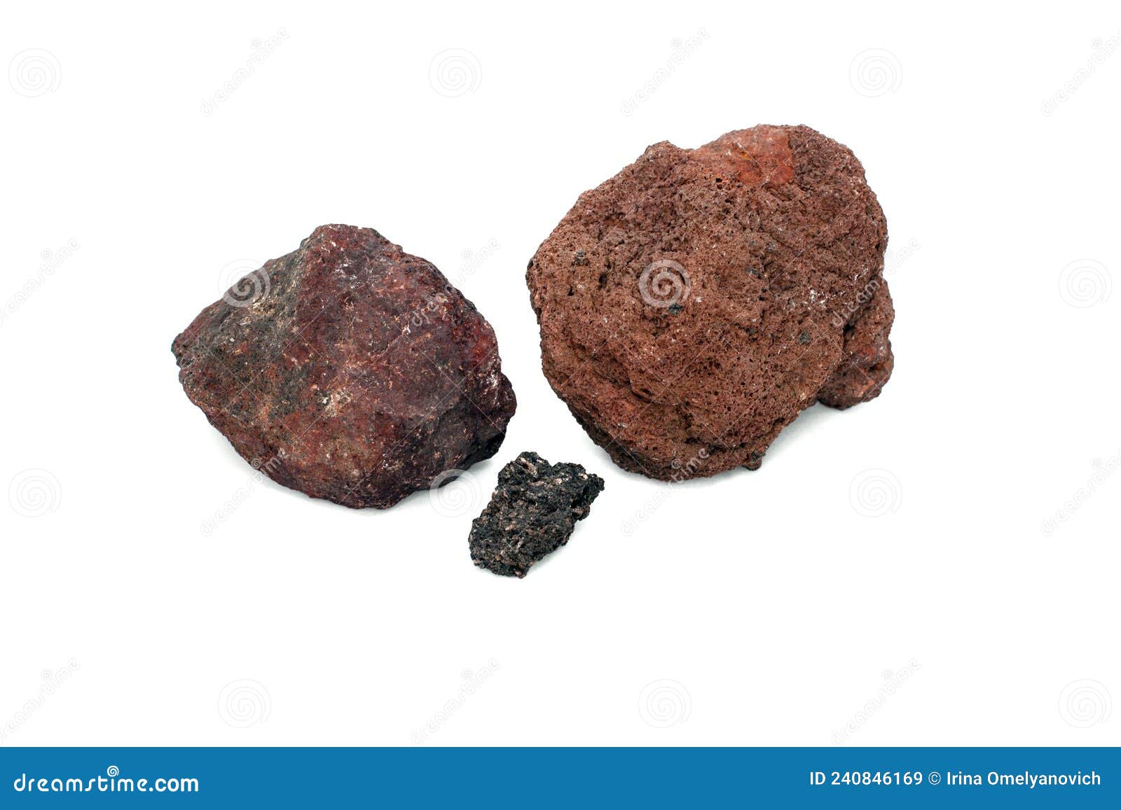 Volcanic Stones Isolated on White Background Stock Image - Image of ...
