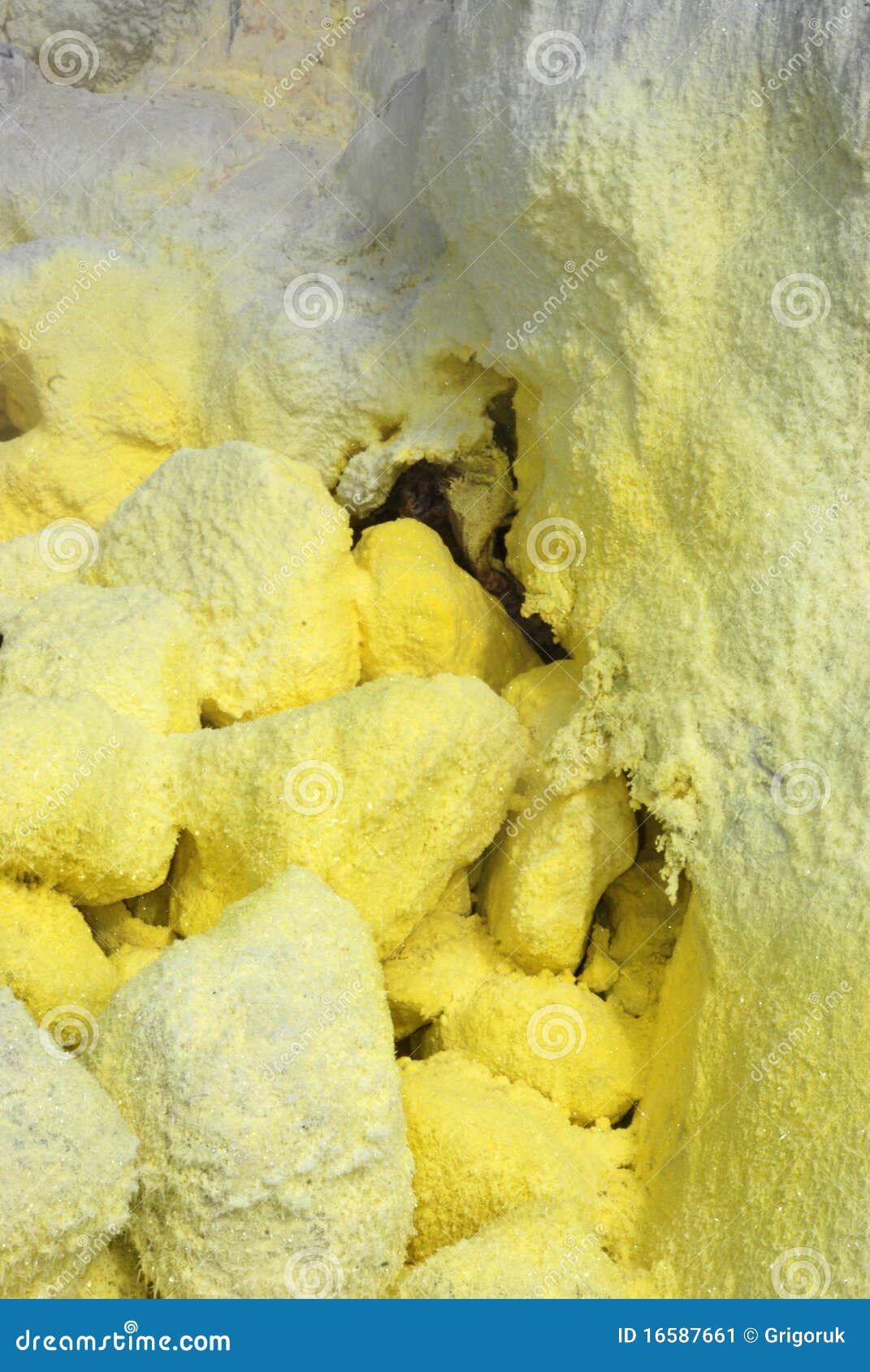 Volcanic sulfur stock image. Image of specimen, volcano - 16587661