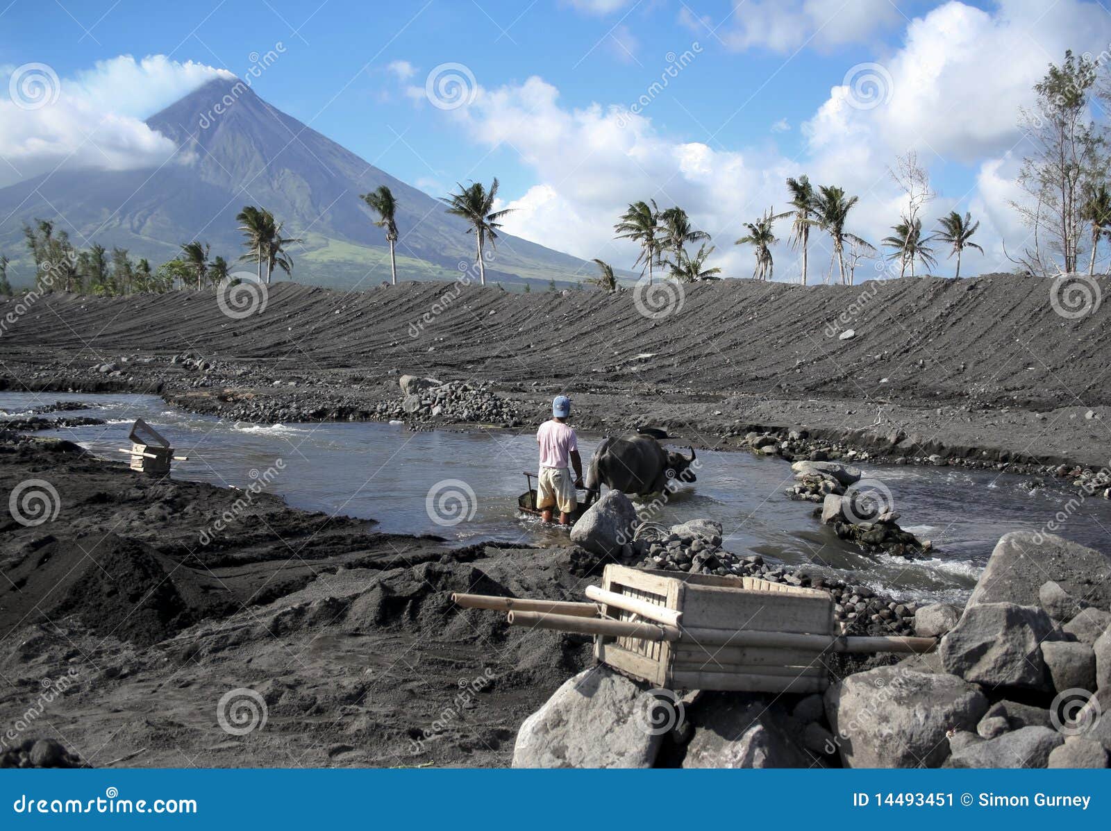 Volcanic Terrain Mount Mayon Philippines Stock Image - Image of lahar ...