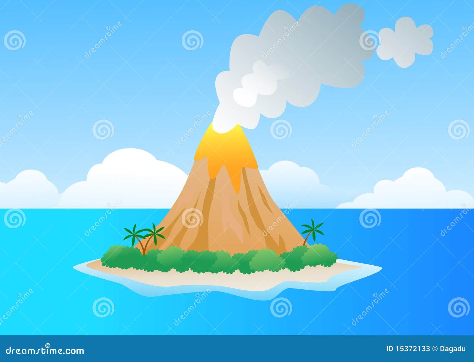 Volcano stock vector. Illustration of hawaii, eruption - 15372133