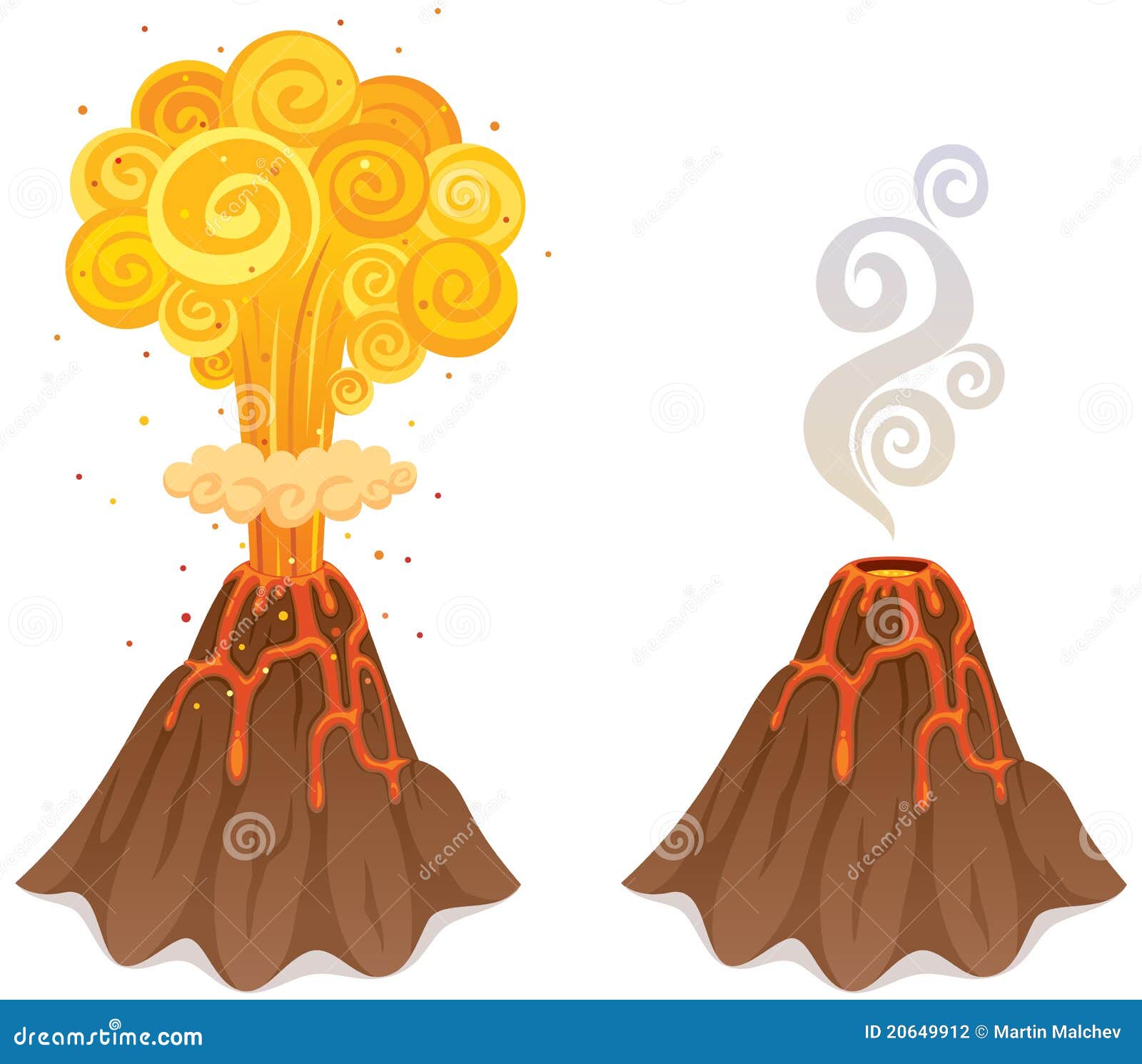 Volcano stock vector. Illustration of hill, earthquake - 20649912