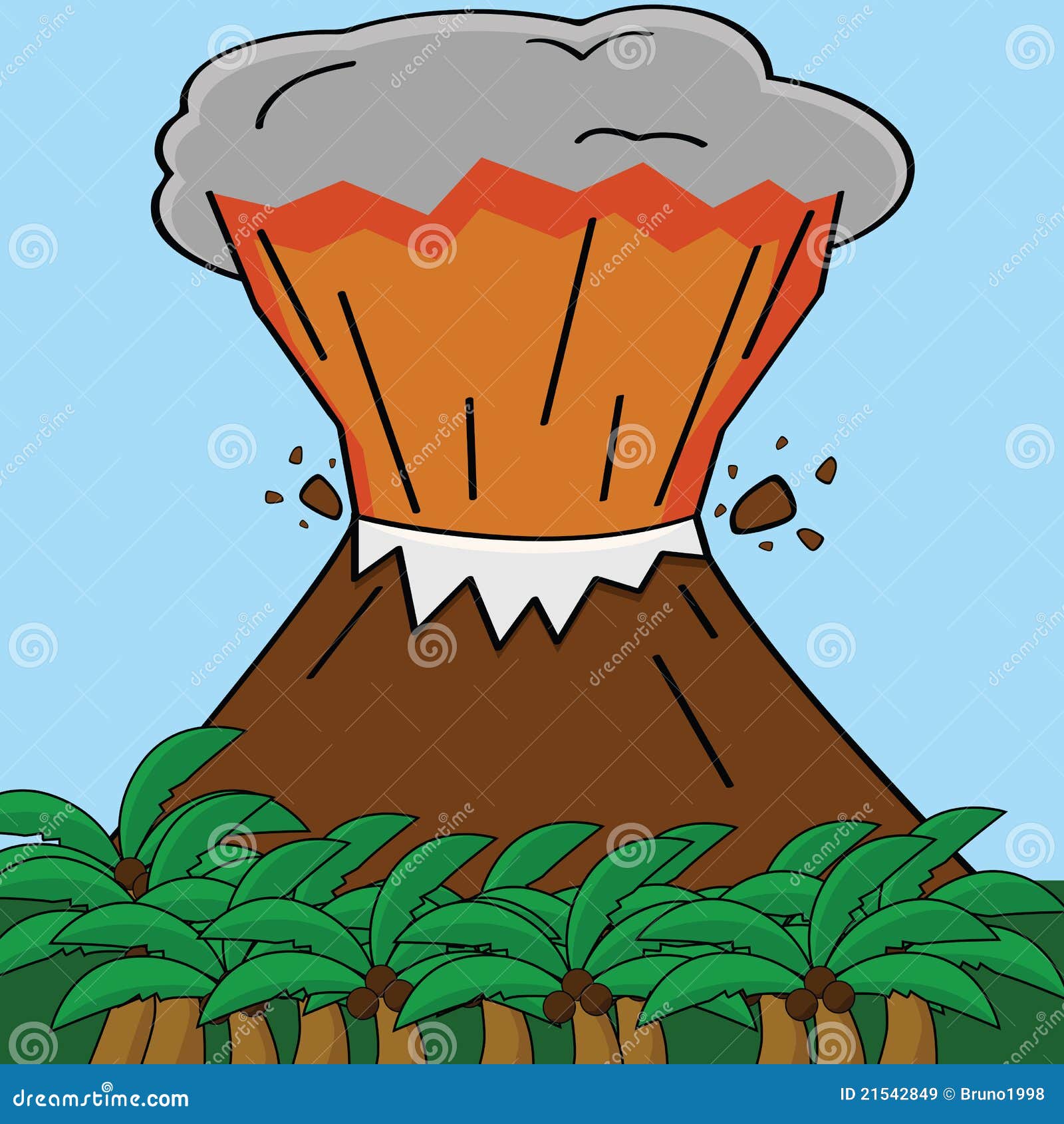 Volcano stock vector. Illustration of disaster, nature - 21542849