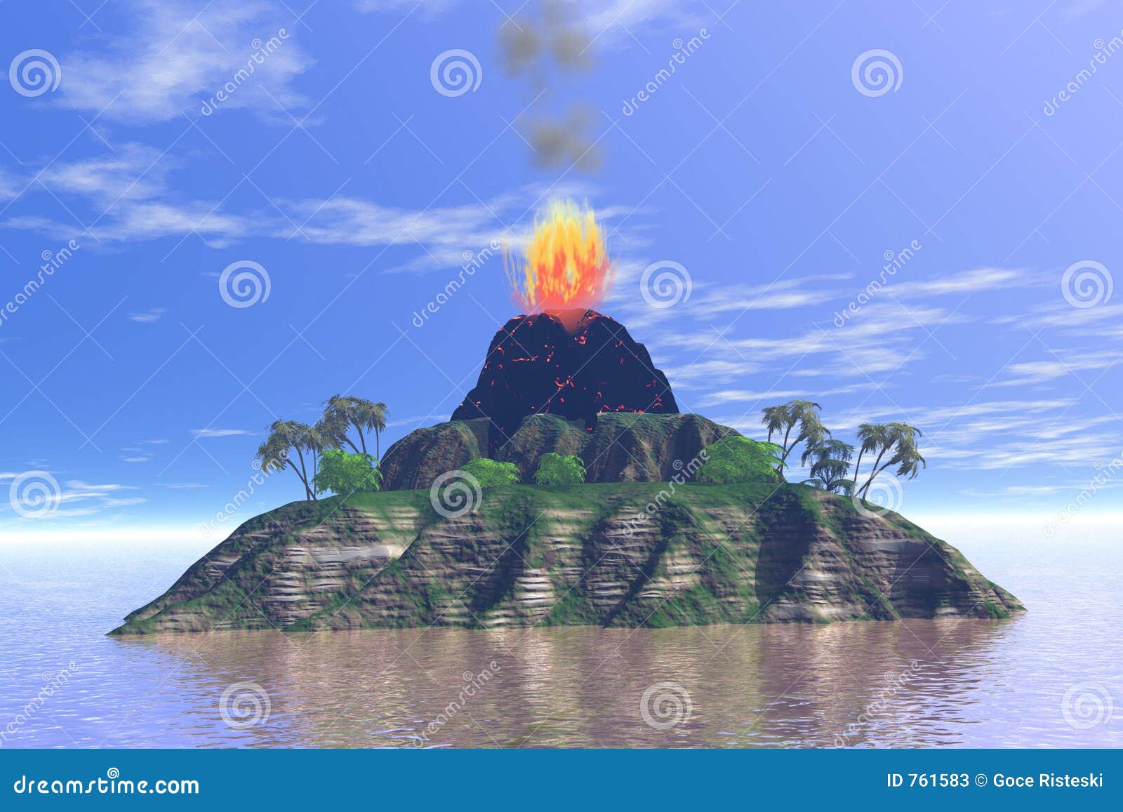 Volcano Island Clipart