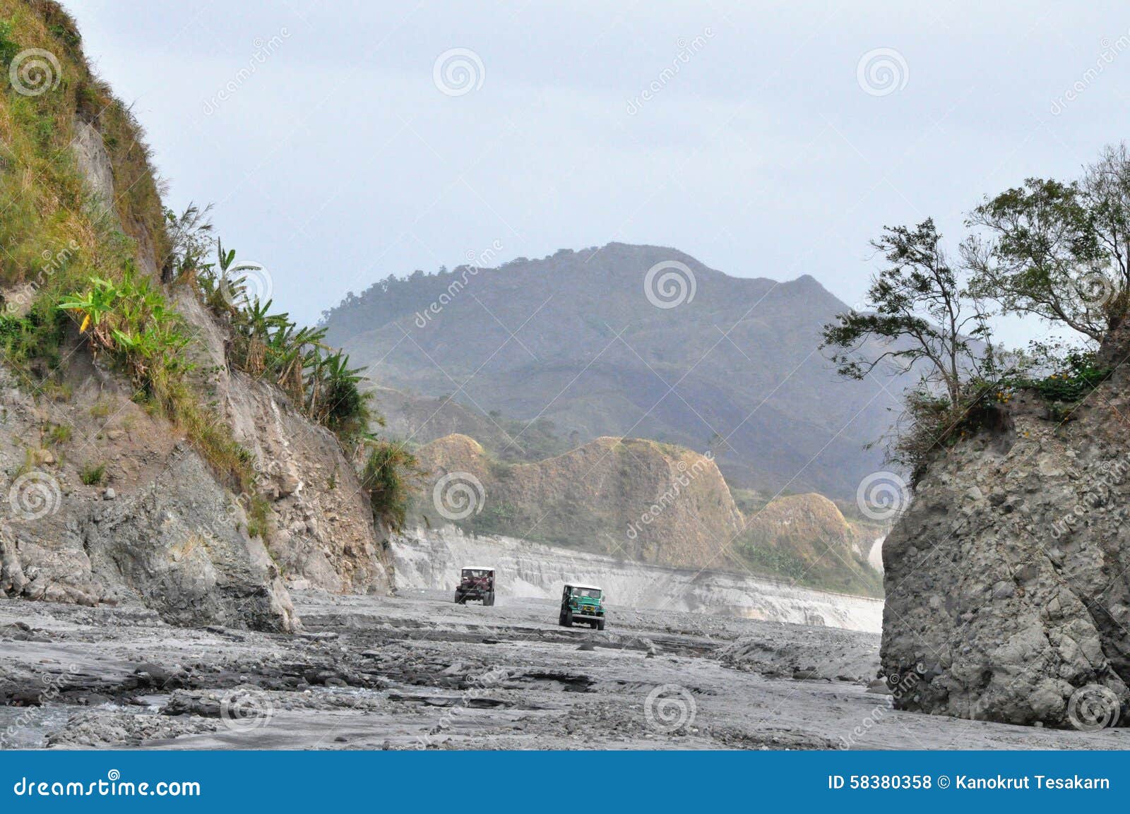 Volcano Ash Field Safari in Philippines Stock Photo - Image of ...