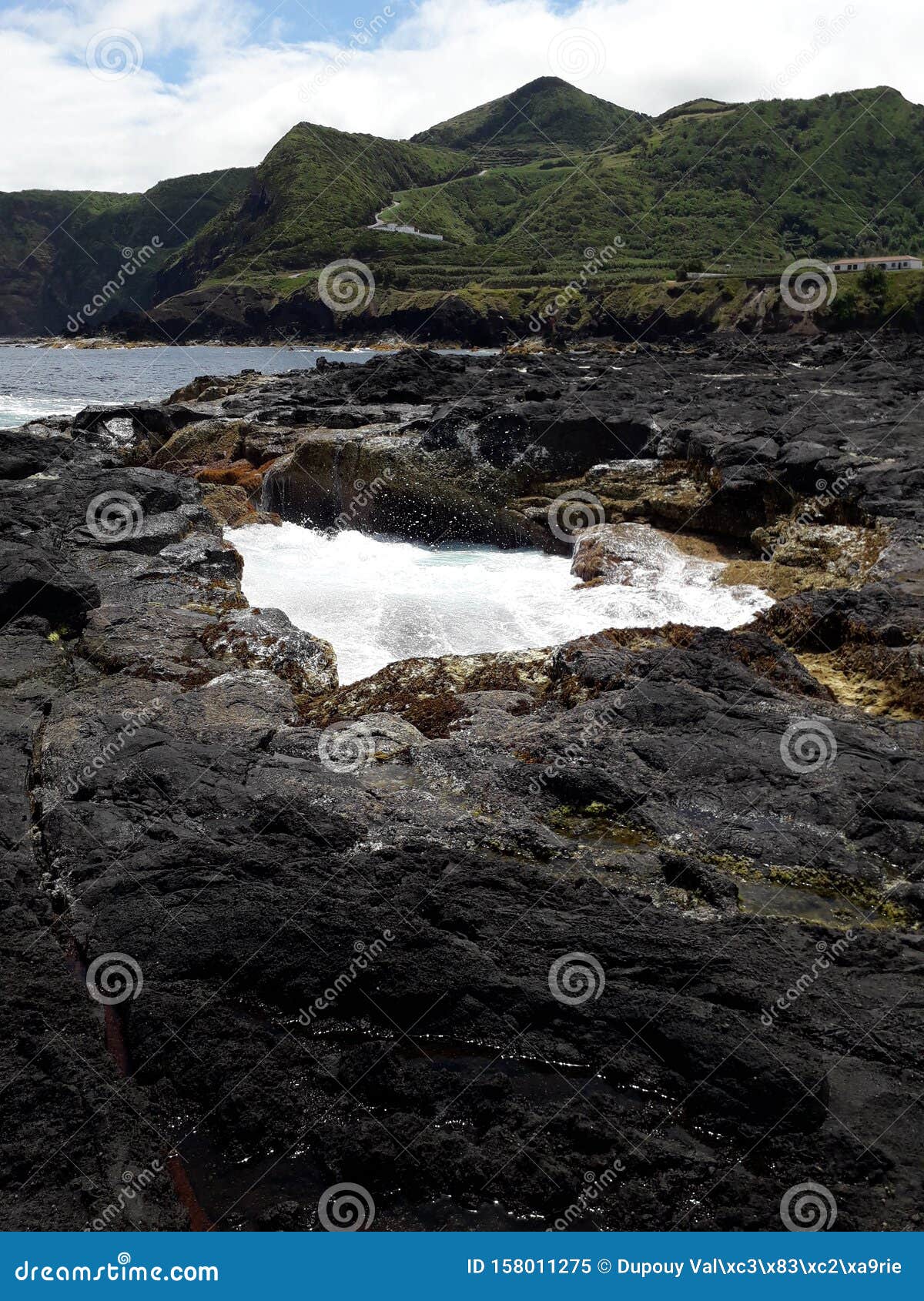 Volcano beach stock image. Image of acores, wave, volcano - 158011275