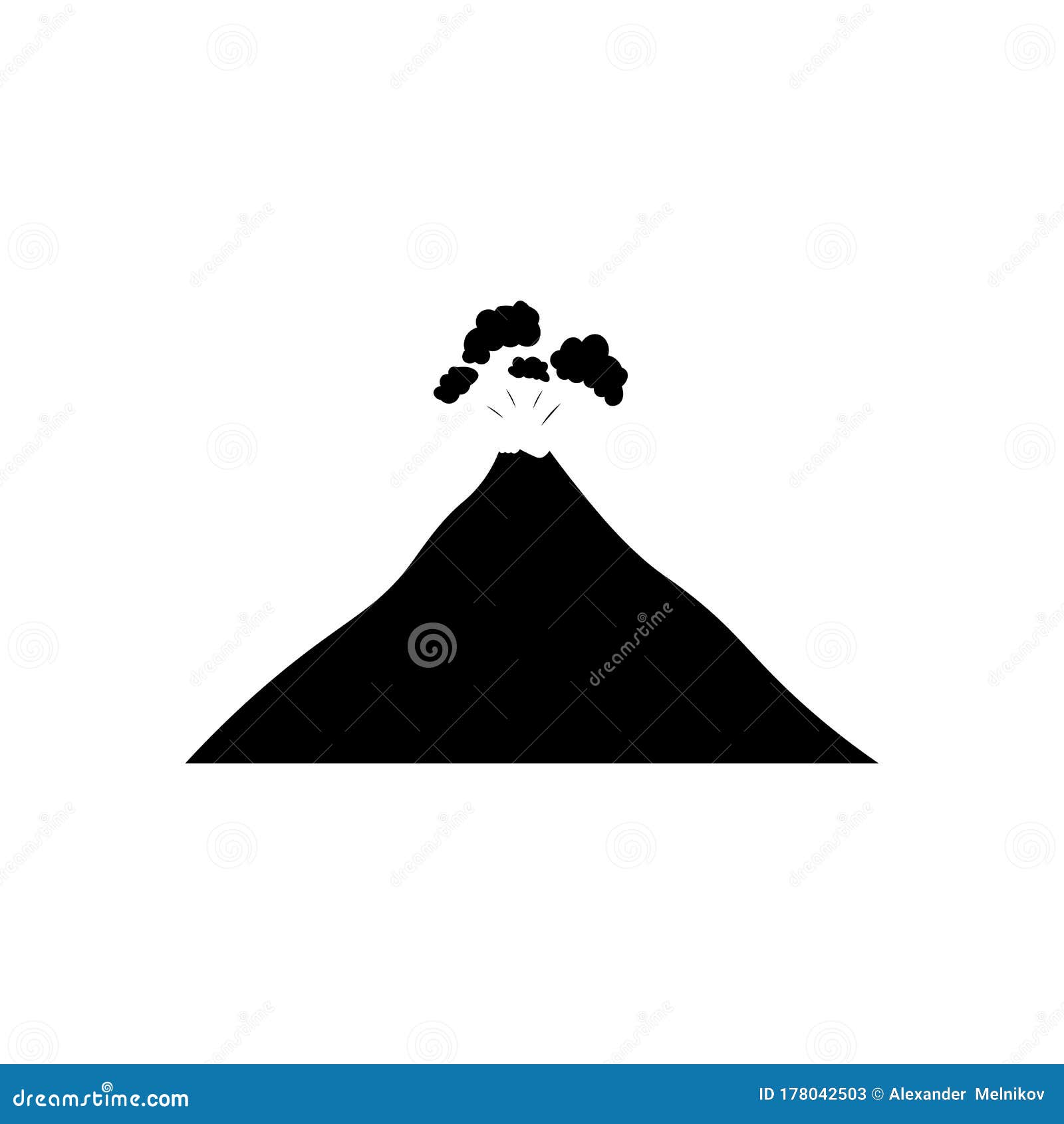 Volcano Black Sign Icon. Vector Illustration Eps 10 Stock Illustration ...