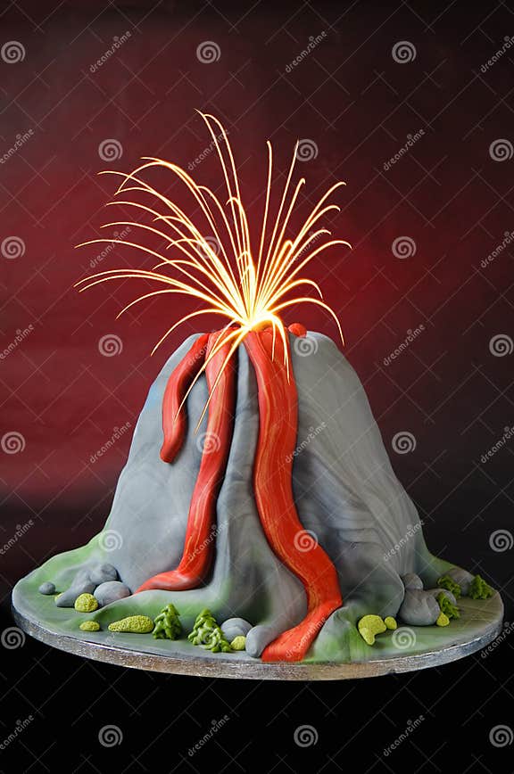 Volcano cake stock photo. Image of eruption, food, flow - 19206512