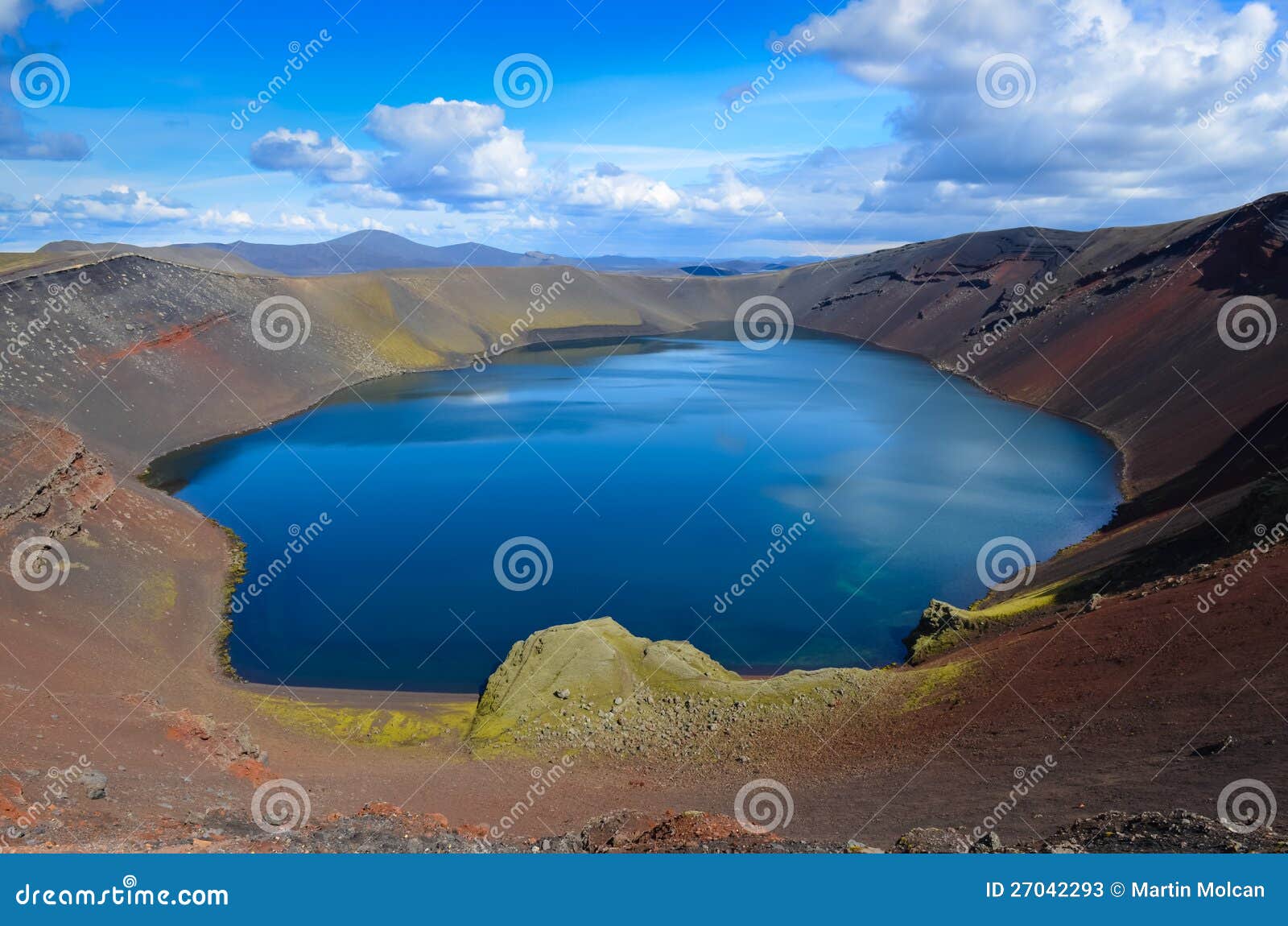 Volcano Caldera Crater Lake, Iceland Stock Image - Image of lake ...
