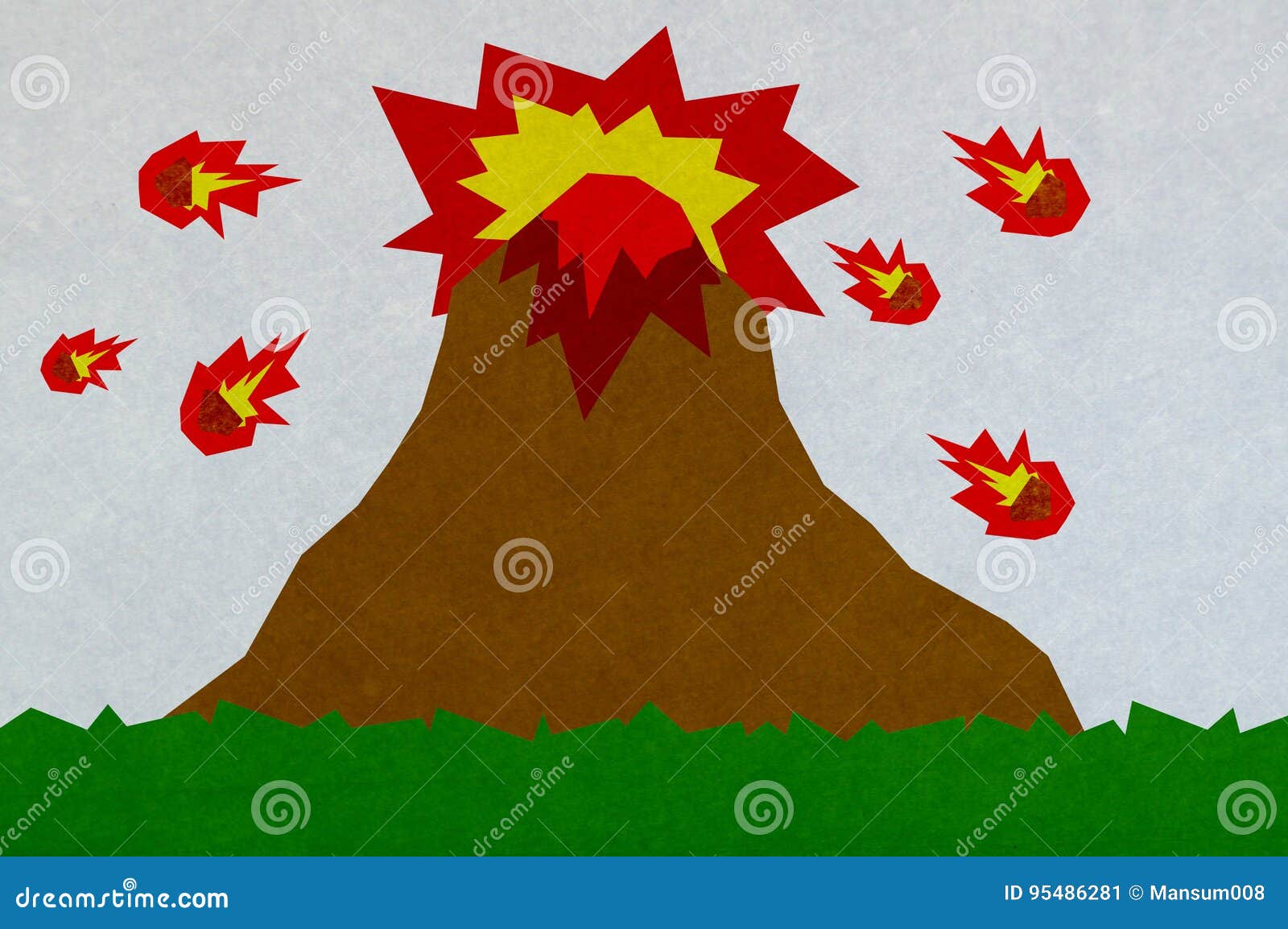 Sad Volcano Cartoon | CartoonDealer.com #49199678