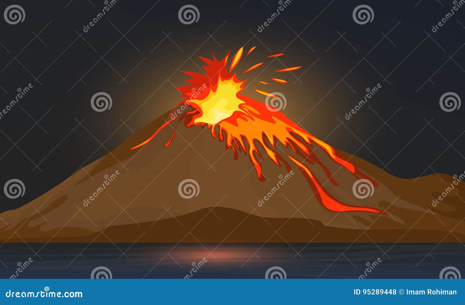 Volcano stock illustration. Illustration of environment - 95289448